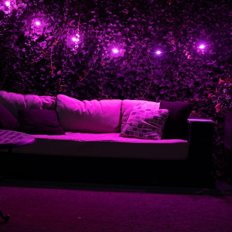 pink solar string lights