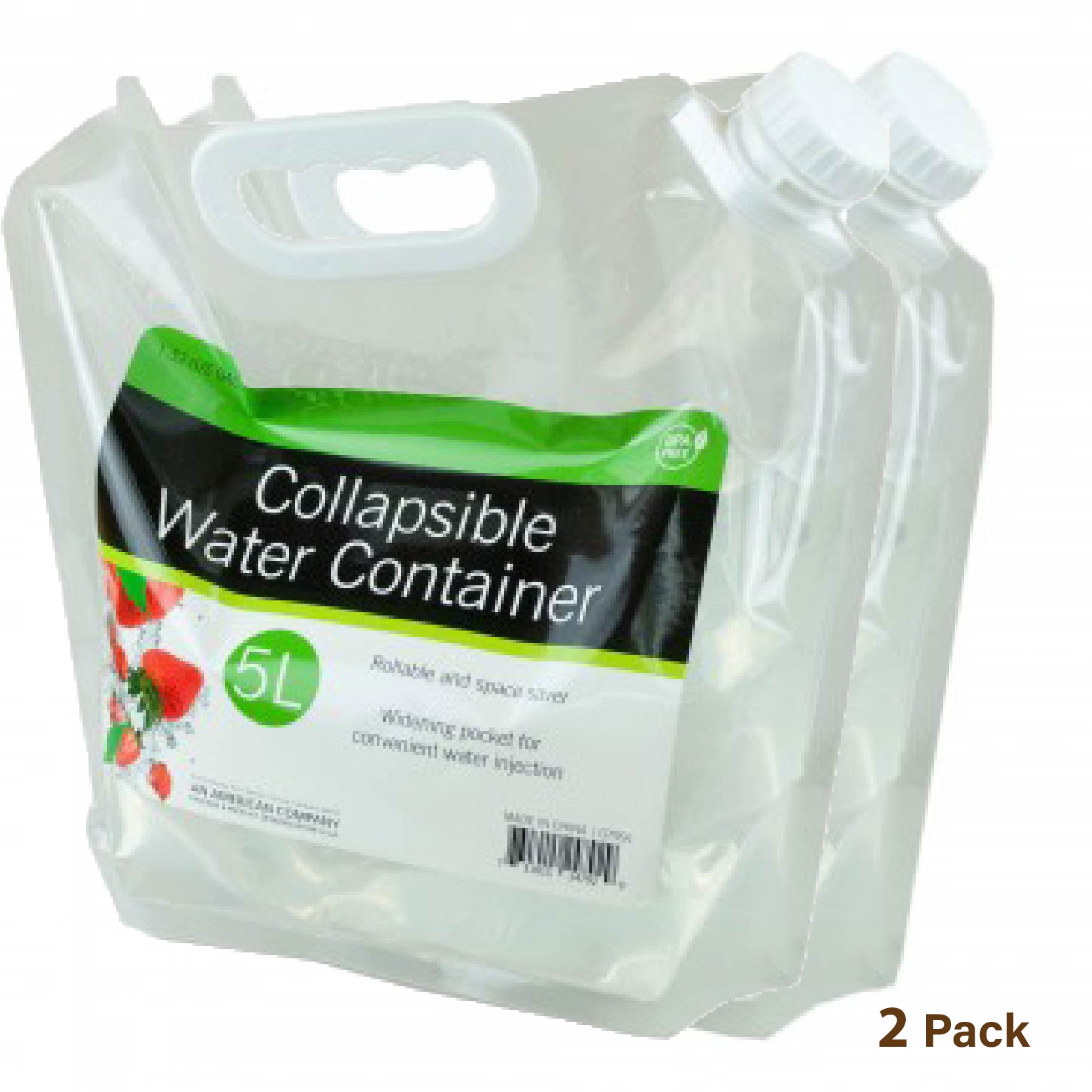 Portable Camping Collapsible Water Container - 5 Liters | 2 Pack